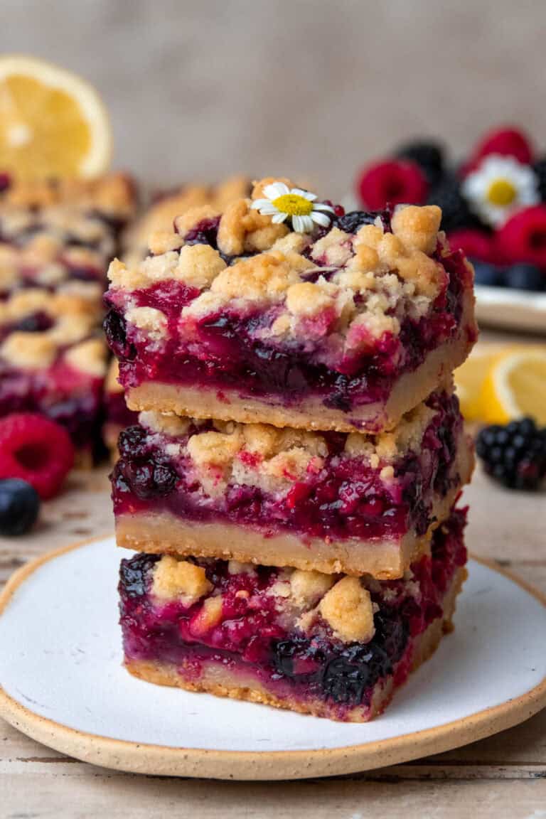 Triple Berry Crumble Bars - In Bloom Bakery