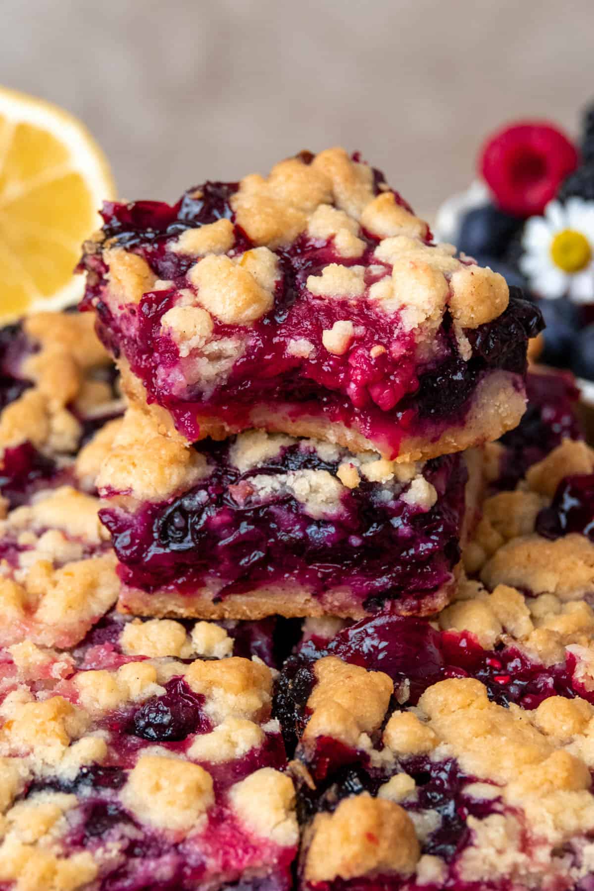 Triple Berry Crumble Bars - In Bloom Bakery