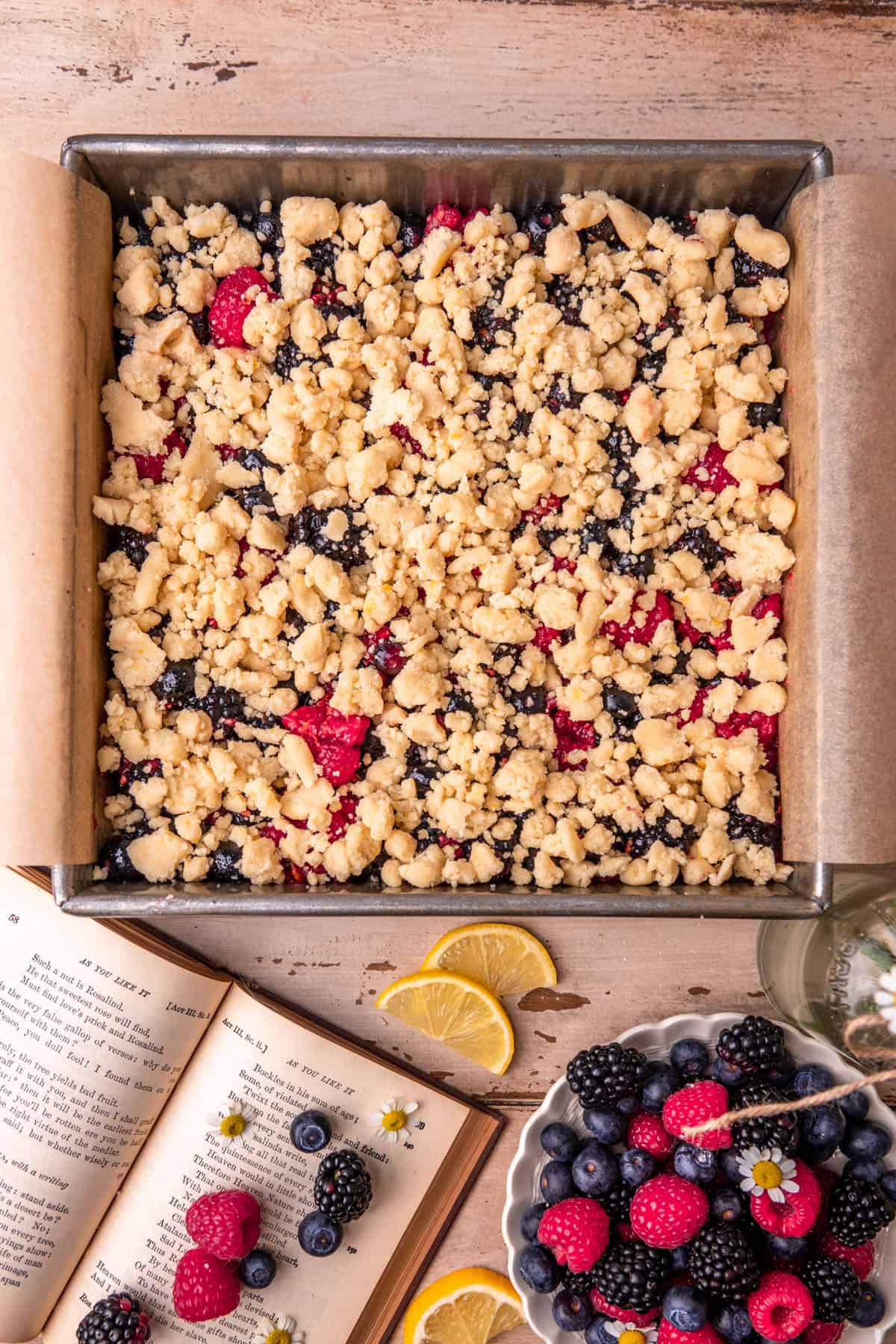 Triple Berry Crumble Bars - In Bloom Bakery