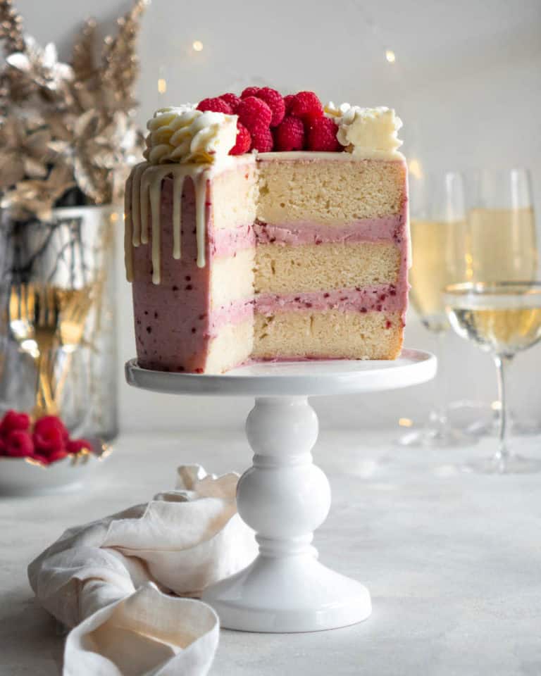 Raspberry Champagne Cake - In Bloom Bakery