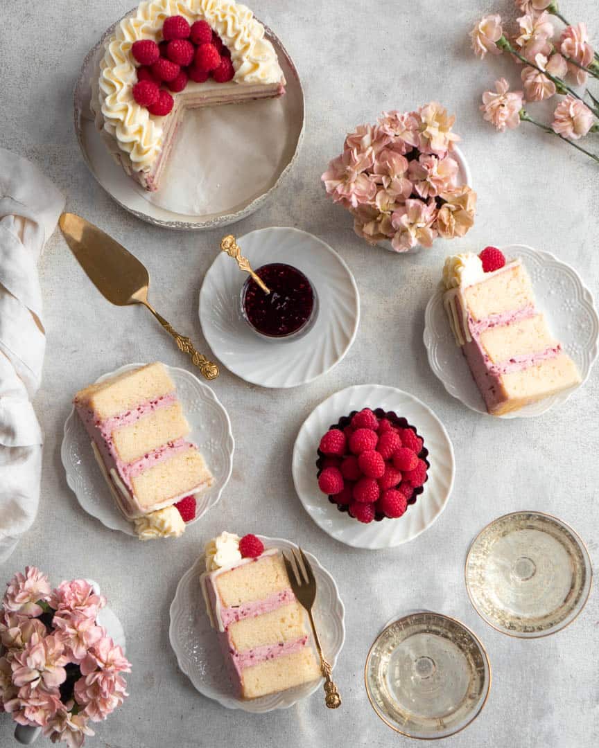 Raspberry Champagne Cake - In Bloom Bakery