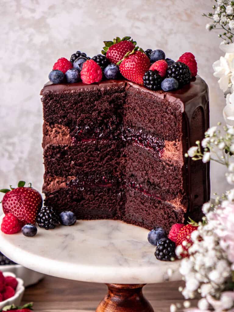Chocolate Berry Cake - In Bloom Bakery