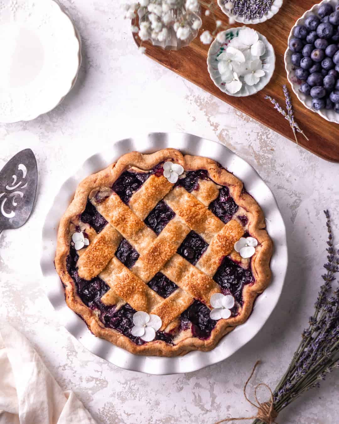 Blueberry Vanilla Lavender Pie - In Bloom Bakery