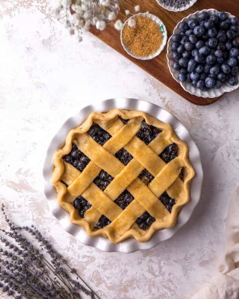Blueberry Vanilla Lavender Pie - In Bloom Bakery