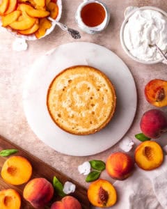 Peaches and Cream Layer Cake - In Bloom Bakery