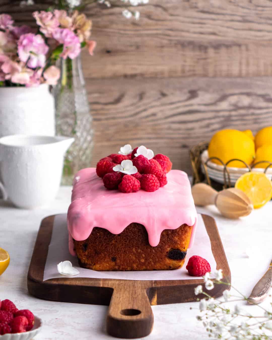 Lemon Raspberry Loaf Cake - In Bloom Bakery
