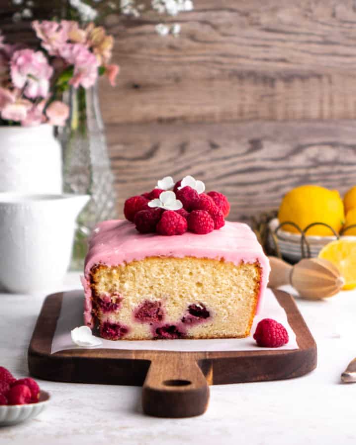 Lemon Raspberry Loaf Cake - In Bloom Bakery