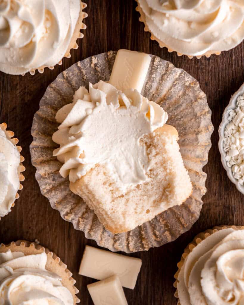 White Chocolate Cupcakes - In Bloom Bakery