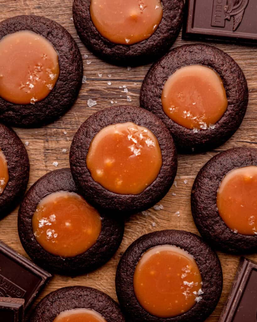 Chocolate Caramel Cookies - In Bloom Bakery