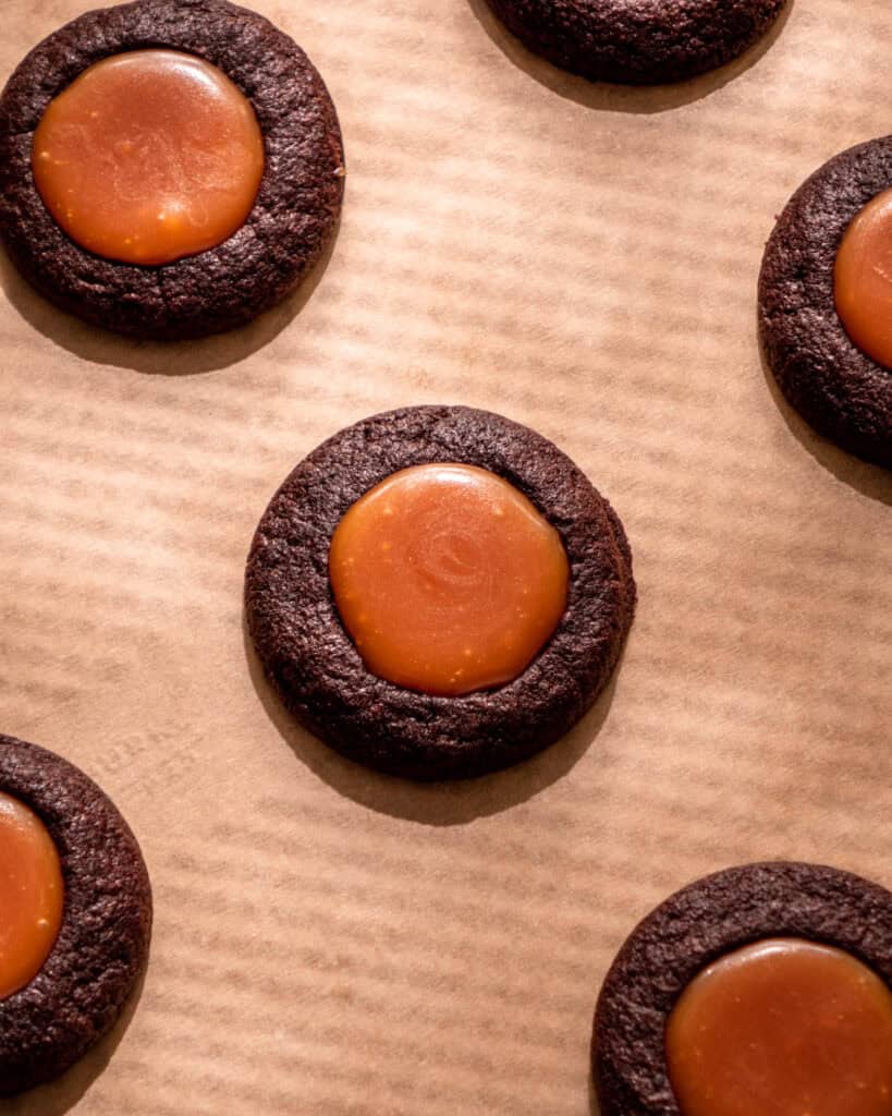 Chocolate Caramel Cookies - In Bloom Bakery