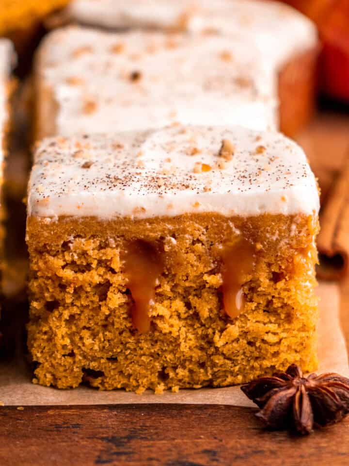 Pumpkin Poke Cake - In Bloom Bakery