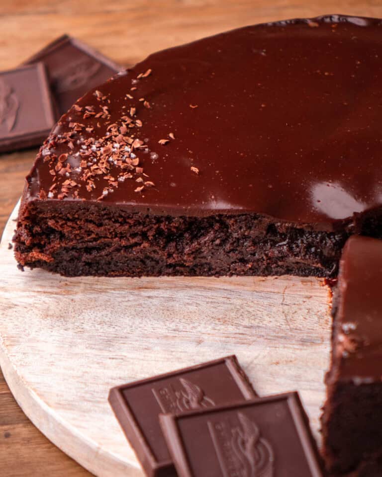 Chocolate Gooey Butter Cake - In Bloom Bakery