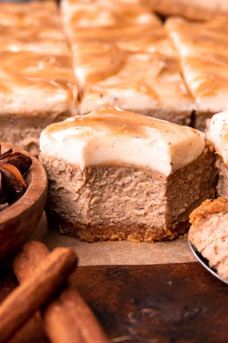 Chai Cheesecake Bars - In Bloom Bakery