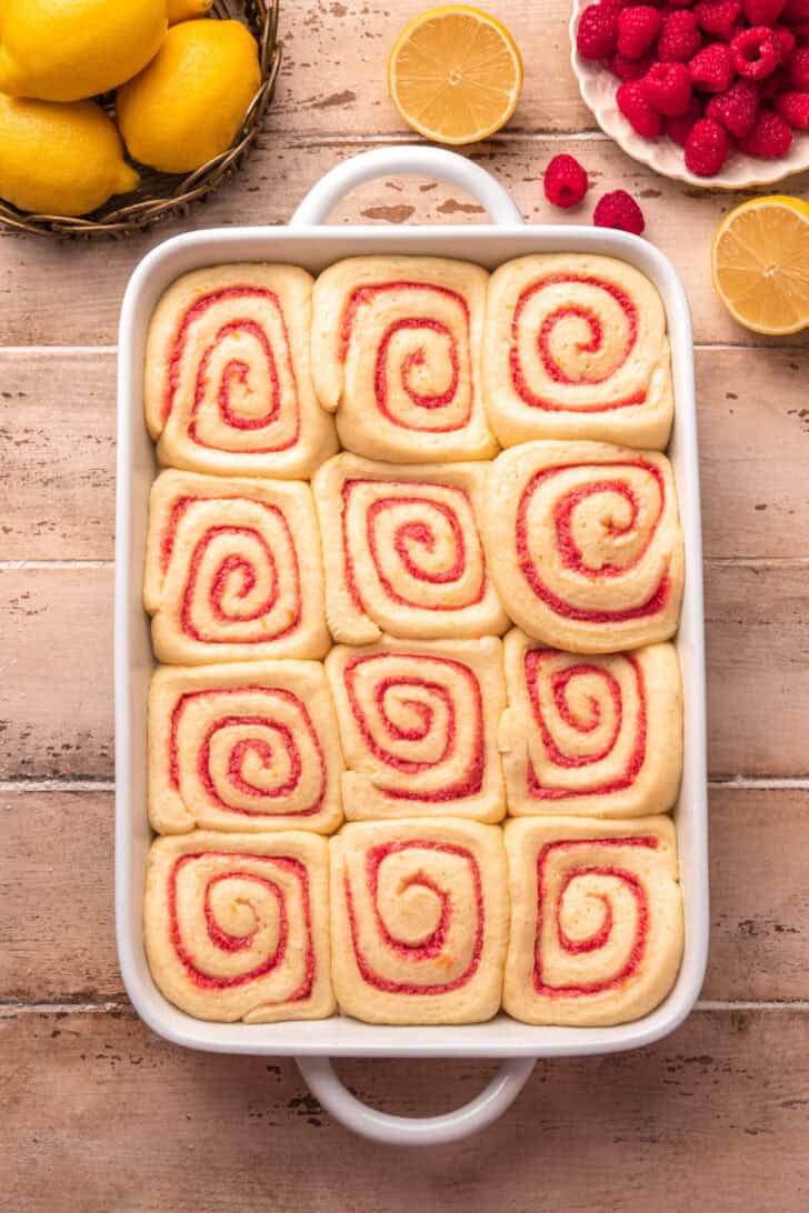 Lemon Raspberry Rolls - In Bloom Bakery