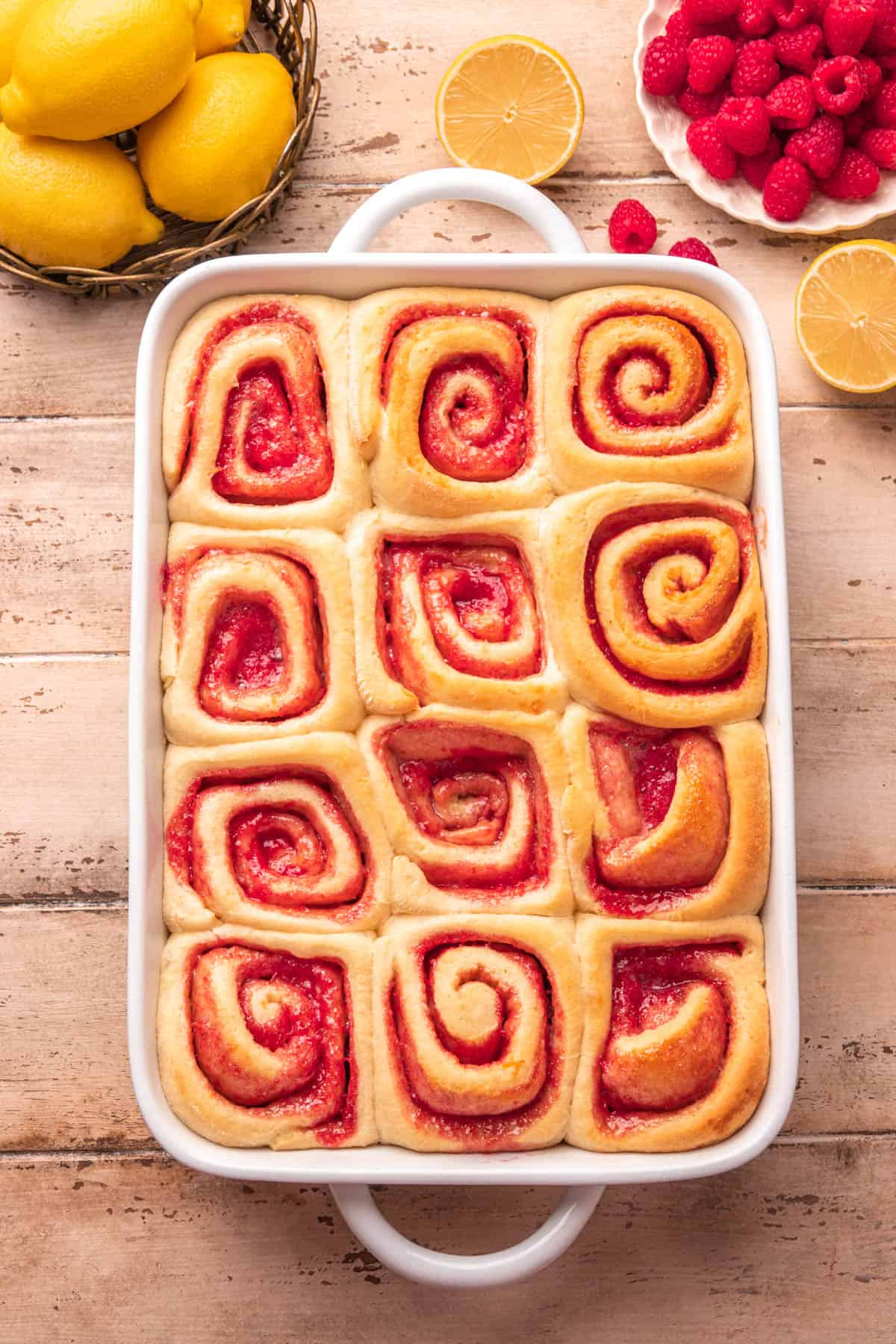 Lemon Raspberry Rolls - In Bloom Bakery
