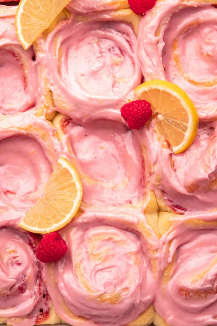 Lemon Raspberry Rolls - In Bloom Bakery