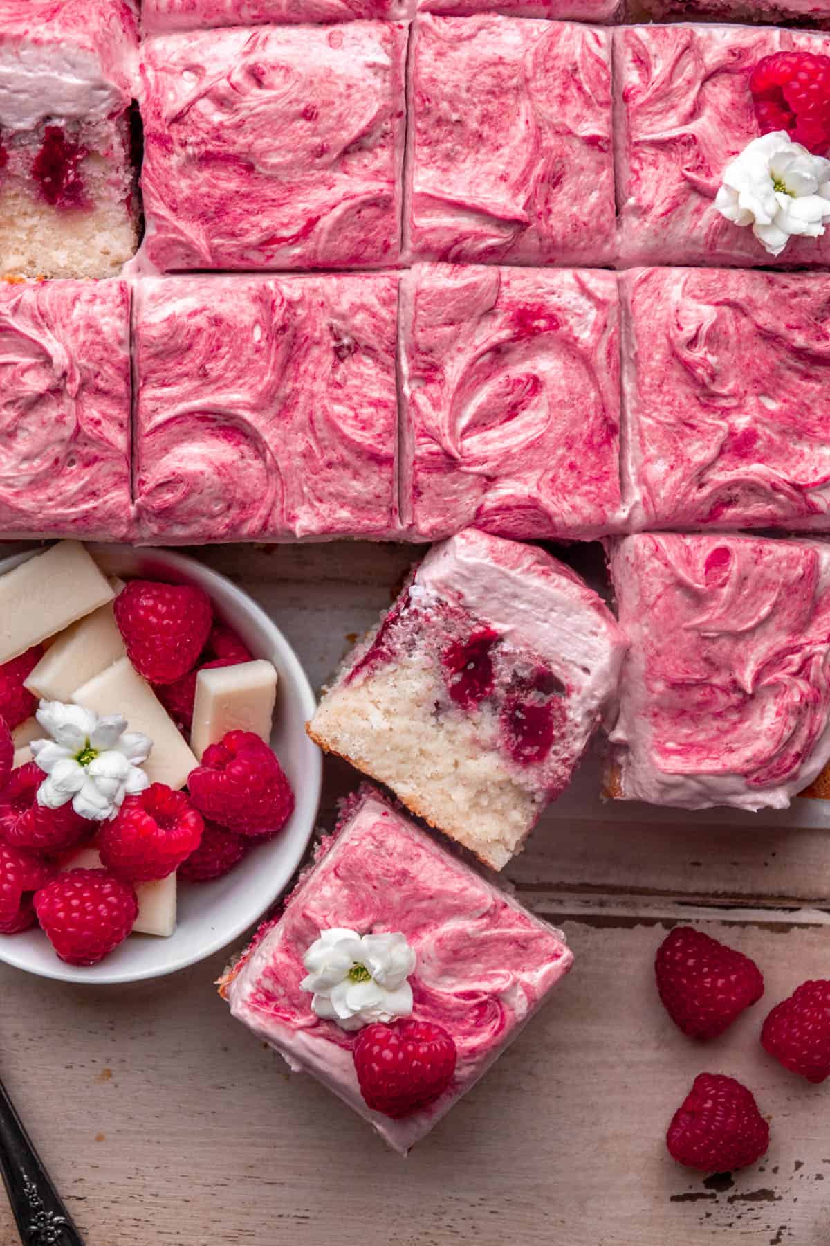 White Chocolate Raspberry Cake - In Bloom Bakery