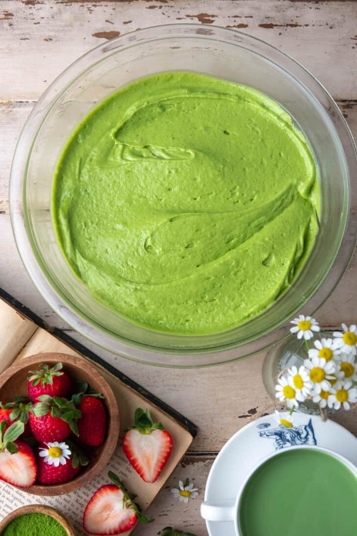 Strawberry Matcha Latte Cake - In Bloom Bakery